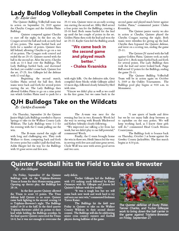 Quinter Schools - Bulldog Beat 10.2