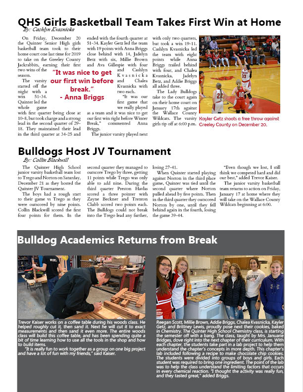 Quinter Schools - Bulldog Beat 1.15