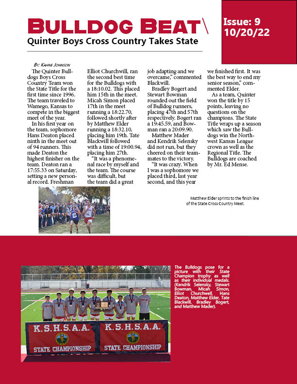 Quinter Schools - bulldog Beat 11/2