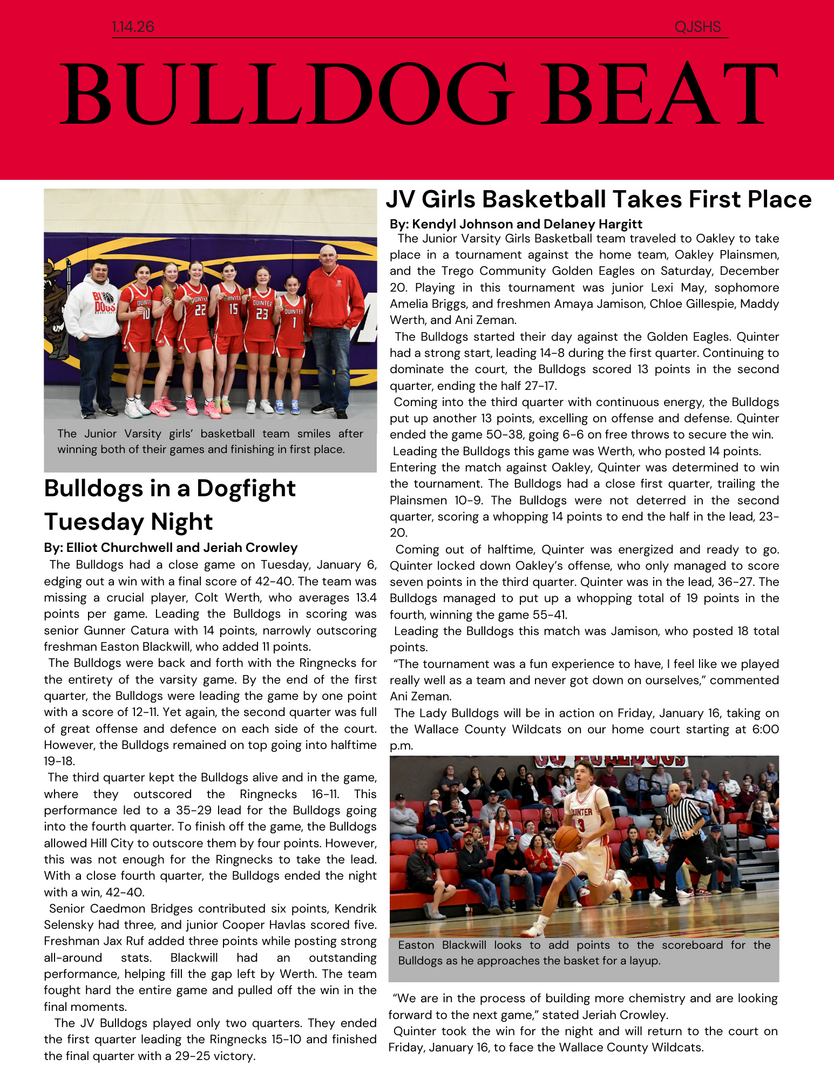 Quinter Schools - Bulldog Beat 1/14/26